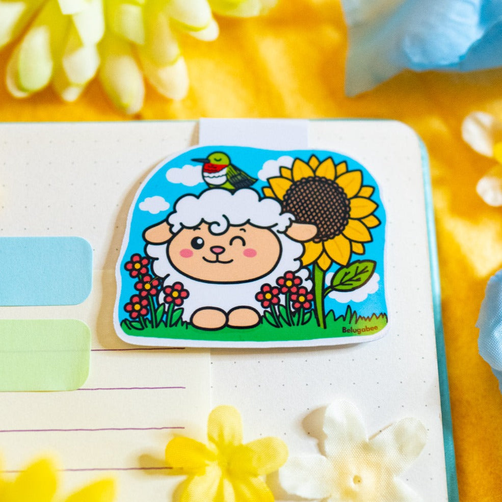 Sheep & Hummingbird Magnetic Bookmark – belugabeeofficial
