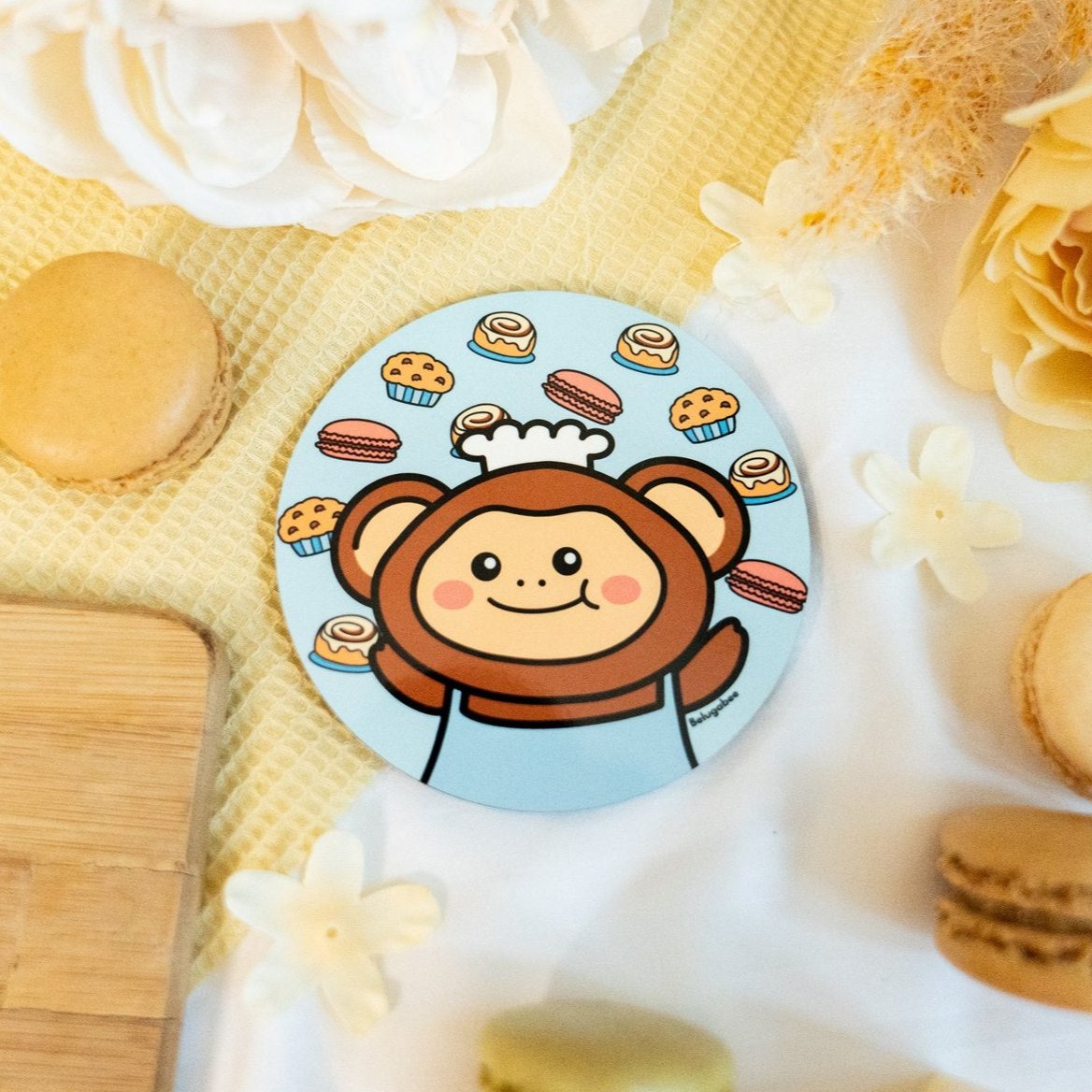 Baby Blue Monkey Cozy Cafe Coaster – belugabeeofficial