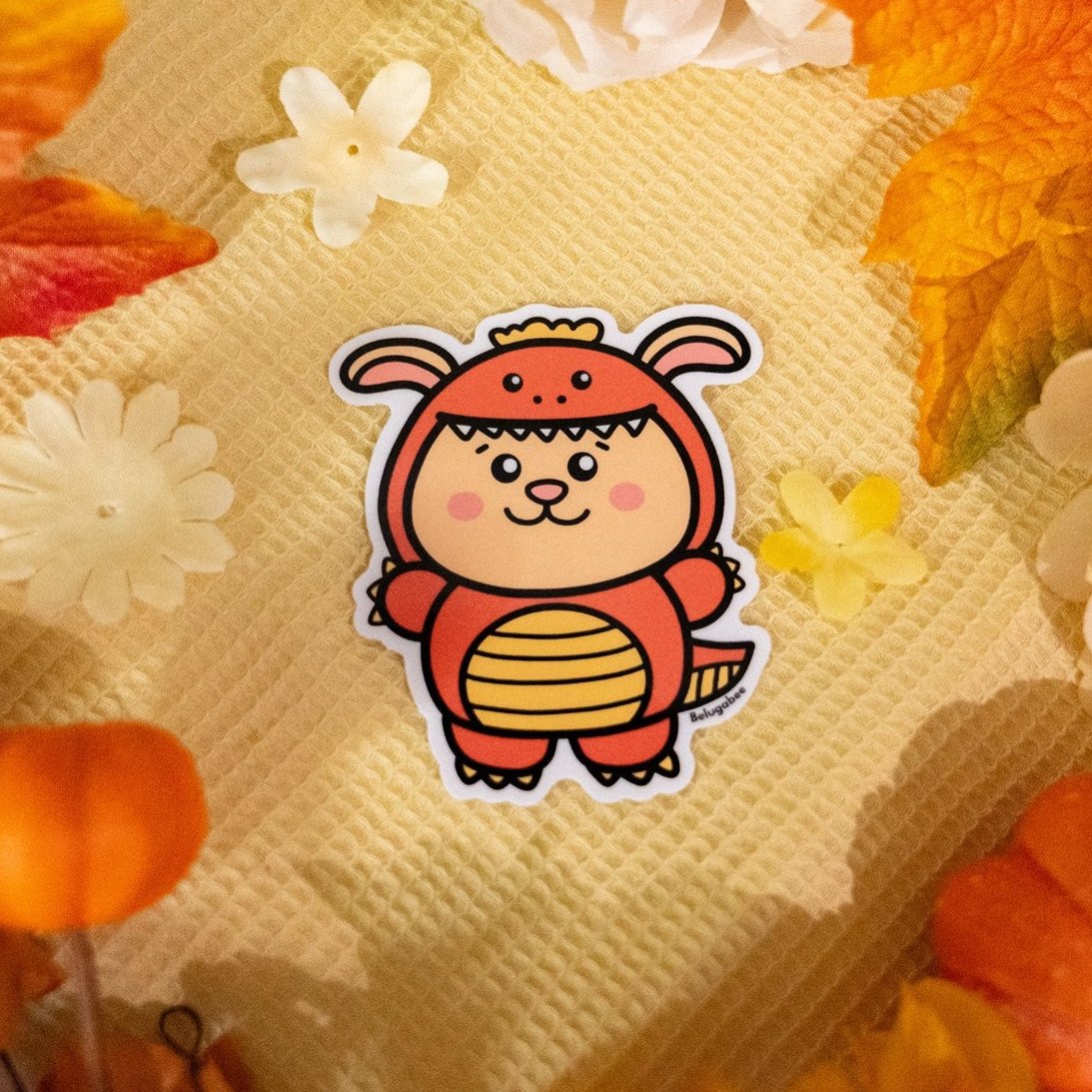 Bunny in a Dragon Costume Glossy Sticker – belugabeeofficial