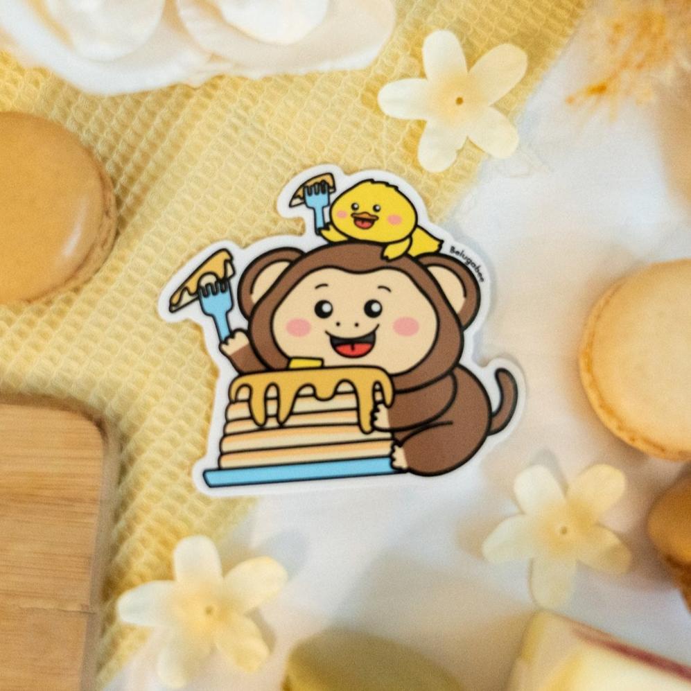 Monkey Pancake Sticker – belugabeeofficial