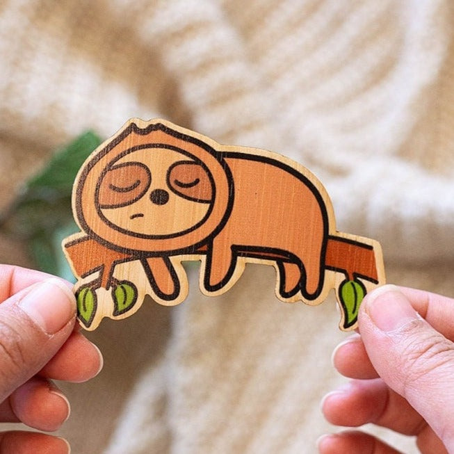 Sleepy Sloth 2 Bamboo Sticker – belugabeeofficial